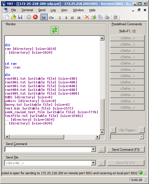 Freertoscli Input And Output Using A Udp Socket Freertostcp And Freertosfat Examples Freertos